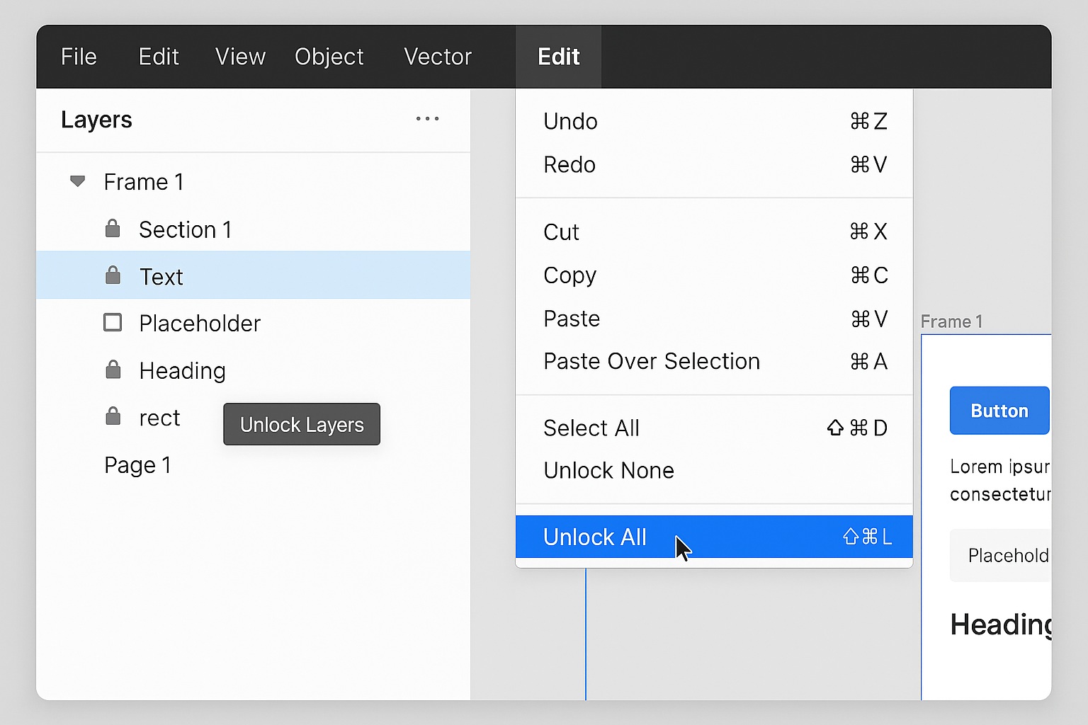 How to Unlock All Layers in Figma – Designilo